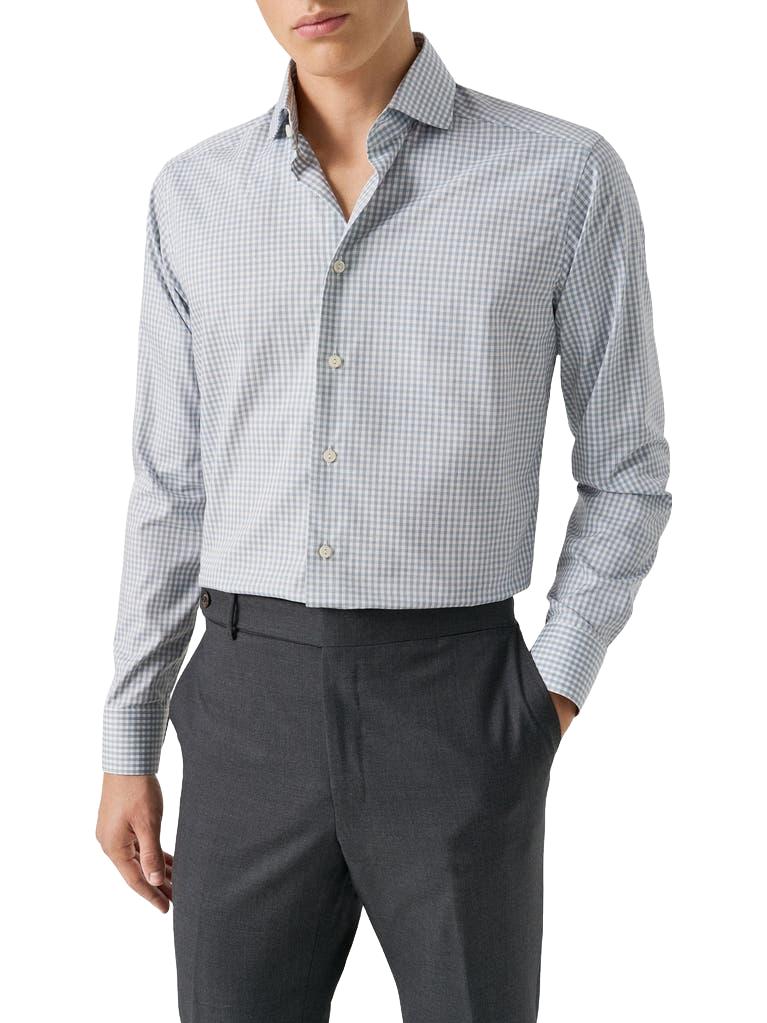 ETON contemporary fit mélange check dress shirt